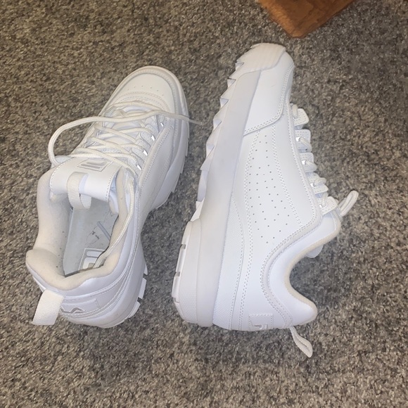 Fila | Shoes | Completely White Filas Worn Only A Few Times Inside ...